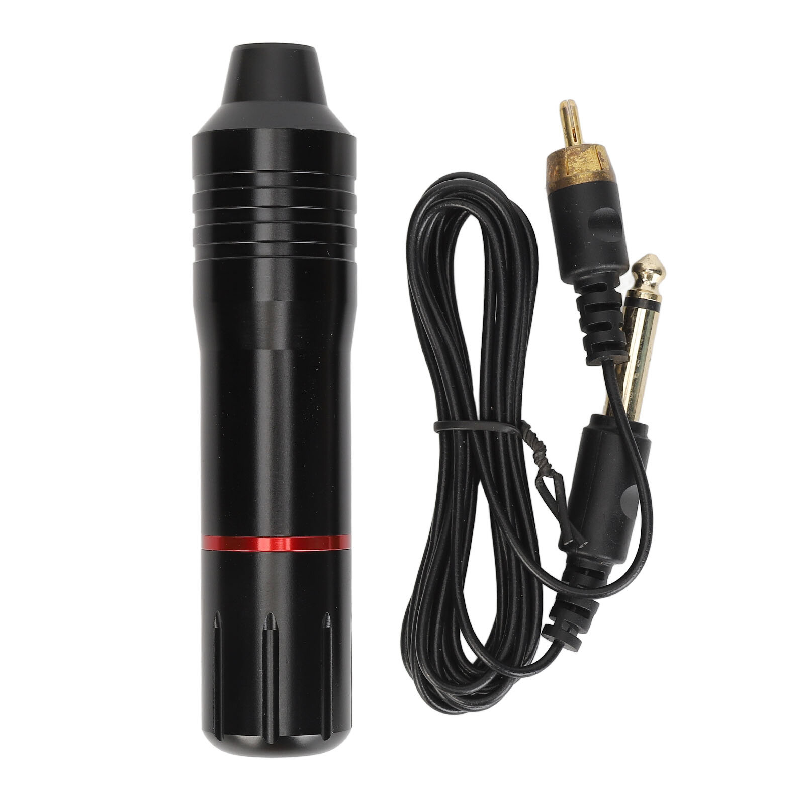 Роторная тату-машинка с интерфейсом RCA, лайнером, шейдером, с зажимом для игл для картриджей, чёрно-красная