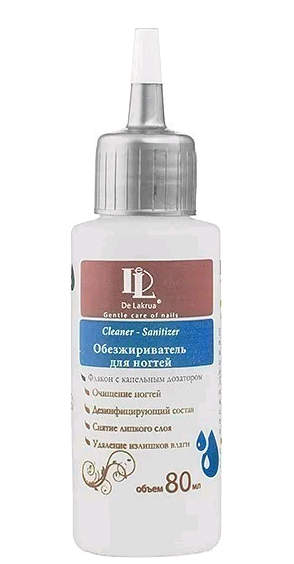 Severina De'lakrua Обезжириватель для ногтей "cleaner-sanitizer" 80 мл. (флакон с капельным дозатором)