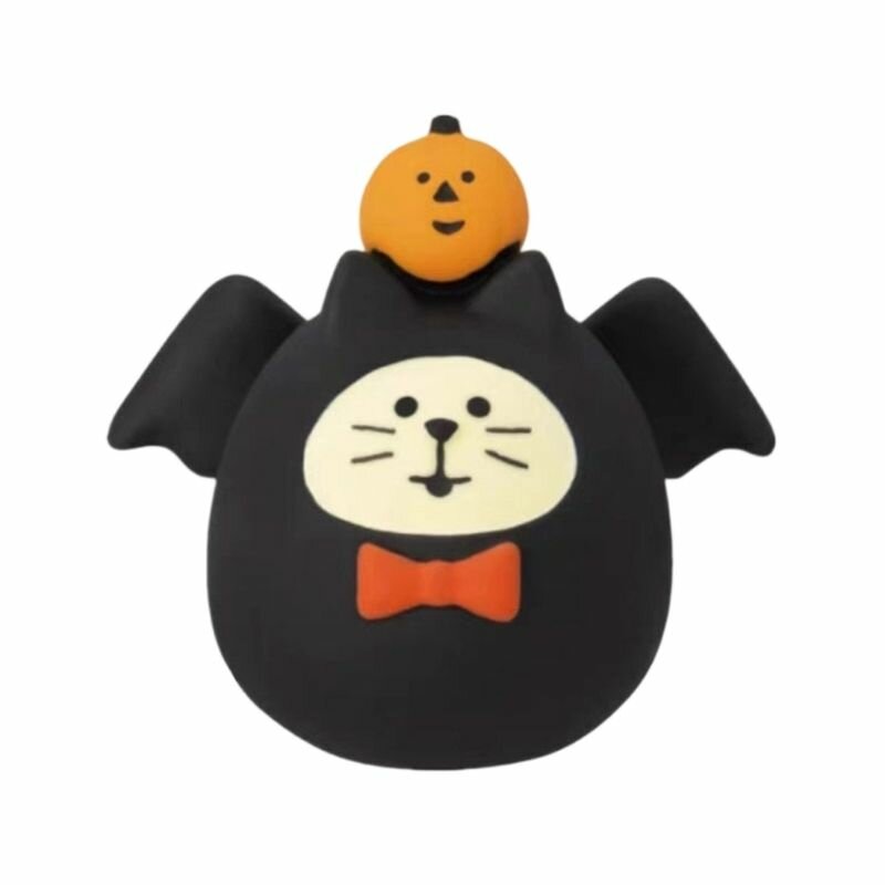 (1шт) Кошка в японском стиле ручной работы из тыквенной смолы ручной работы-bat cat