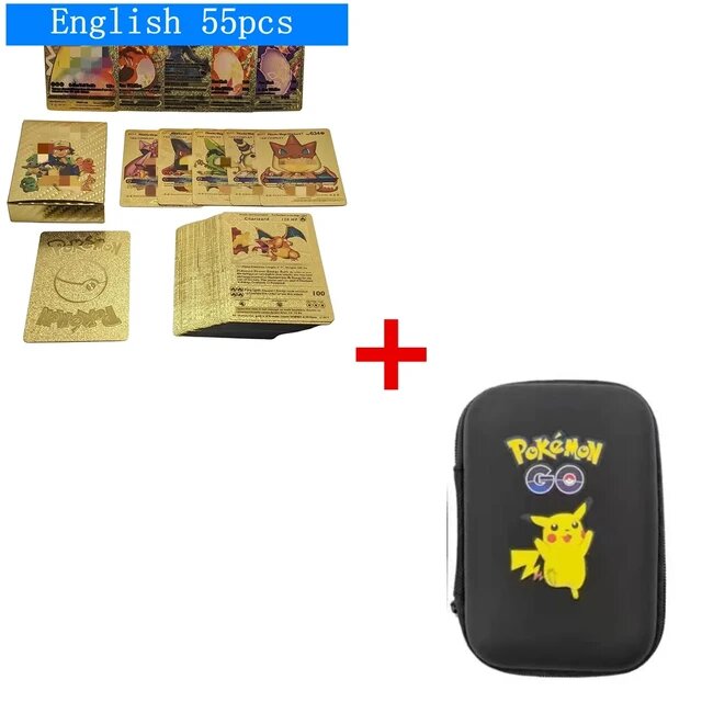 Карты Miniso 5-110, золотые, серебряные, черные, цветные, Vmax, GX, Vstar, испанские, английские, французские, немецкие, коллекционные карты, игрушки, подарки.