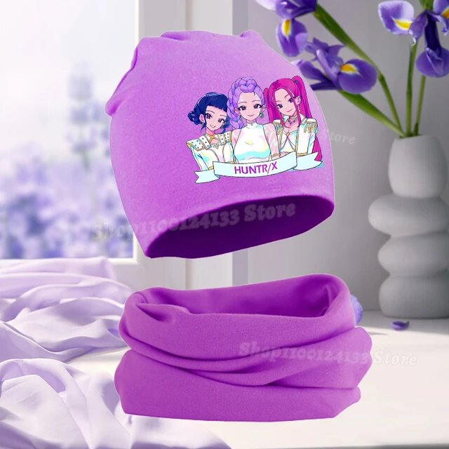 Детские шапки и шарфы Devil Hunter, милые детские осенне-зимние теплые и удобные вязаные шапки и воротники в стиле Харадзюку, комплект из 2 предметов, Размер: Размер 19x20 40x20см