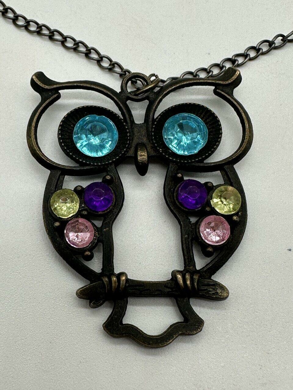 Кулон Сова на цепочке оригинальное исполнение винтаж