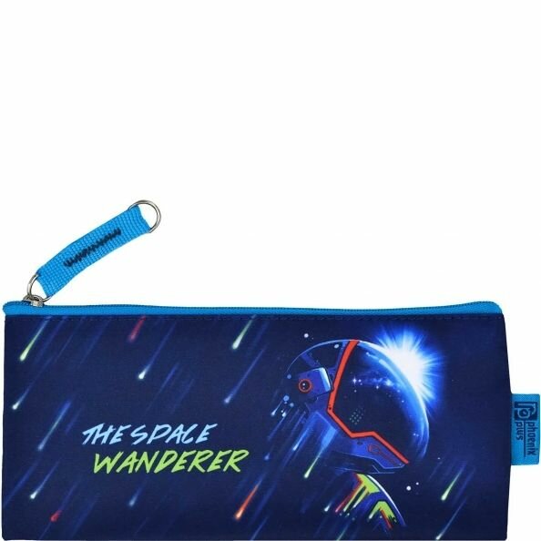 Пенал школьный Феникс Плюс Космонавт, без наполнения, микрофибра на ПВХ-основе