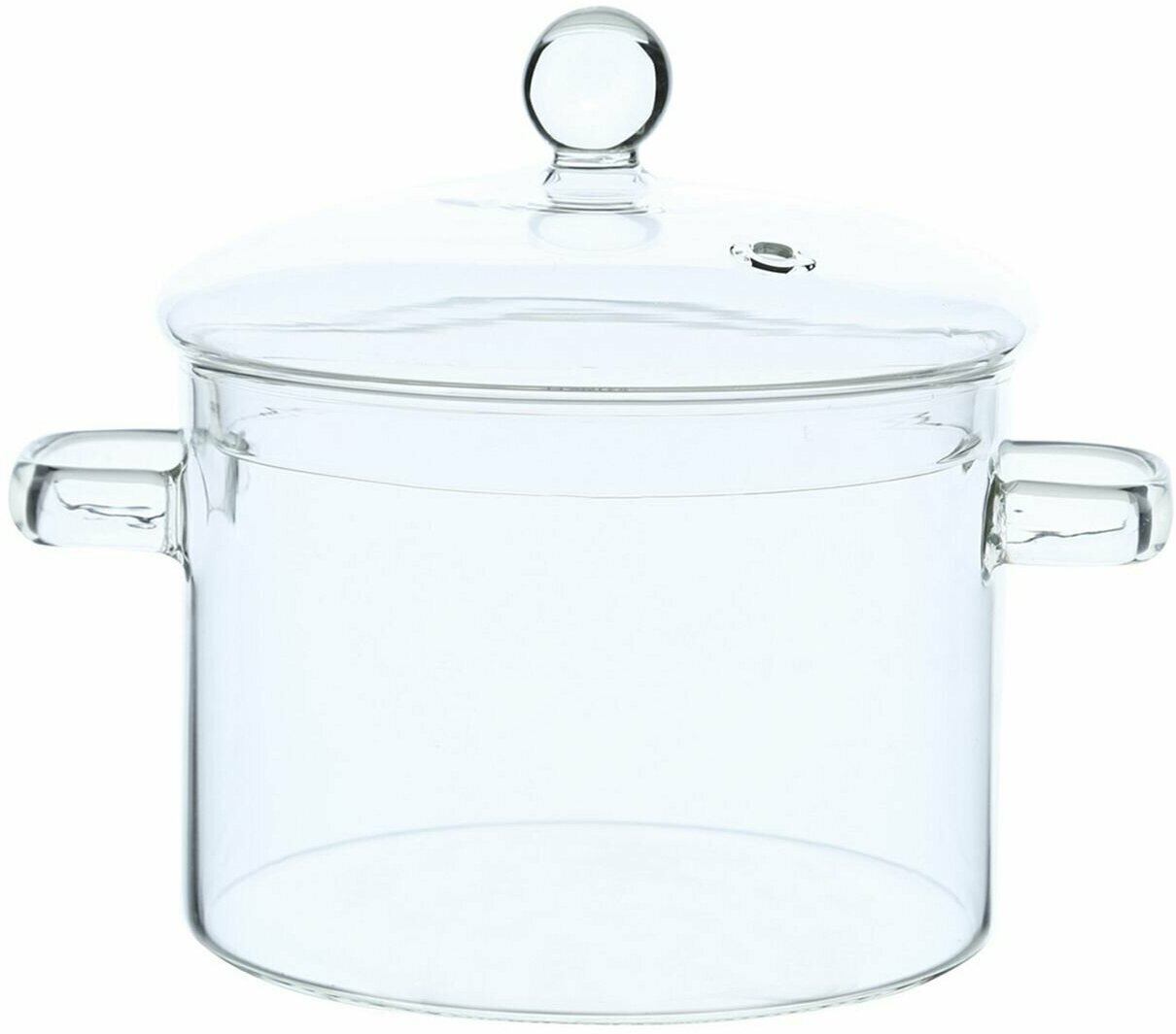Кастрюля, Kuchenland, объем 2,5 л, с крышкой, термостойкое стекло Б, Clear