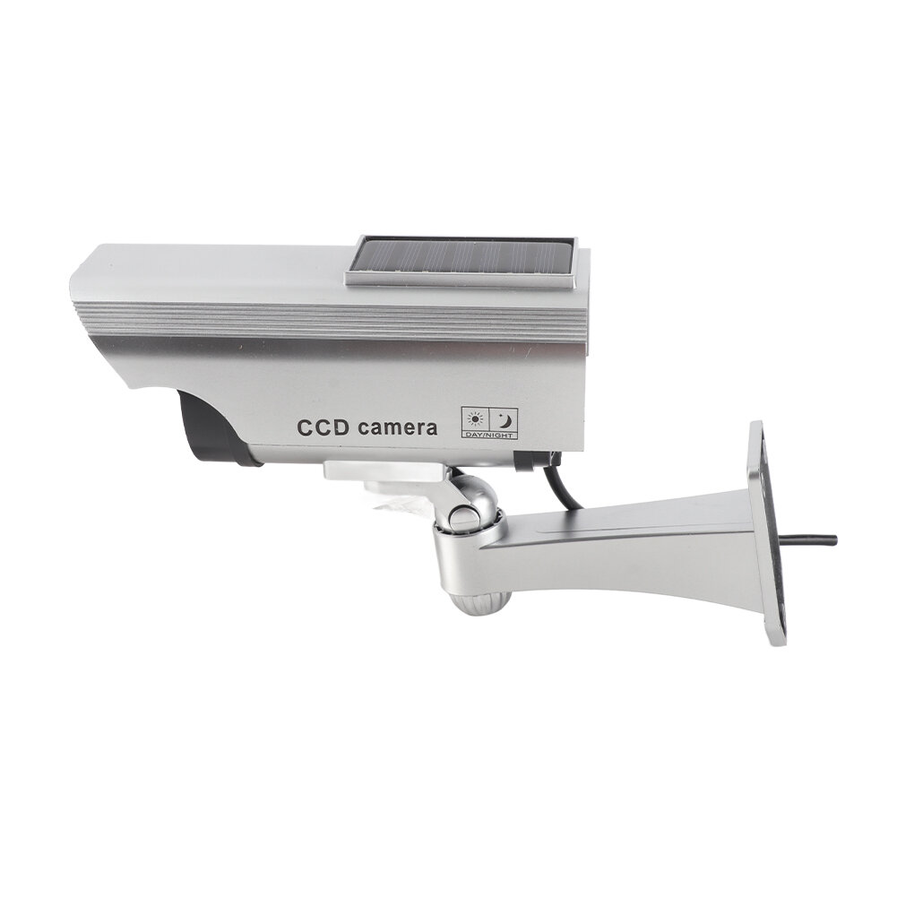 Имитационная камера-пустышка на солнечной энергии, наружная эмуляционная камера видеонаблюдения с ИК-светодиодной вспышкой, красная светодиодная камера-пустышка