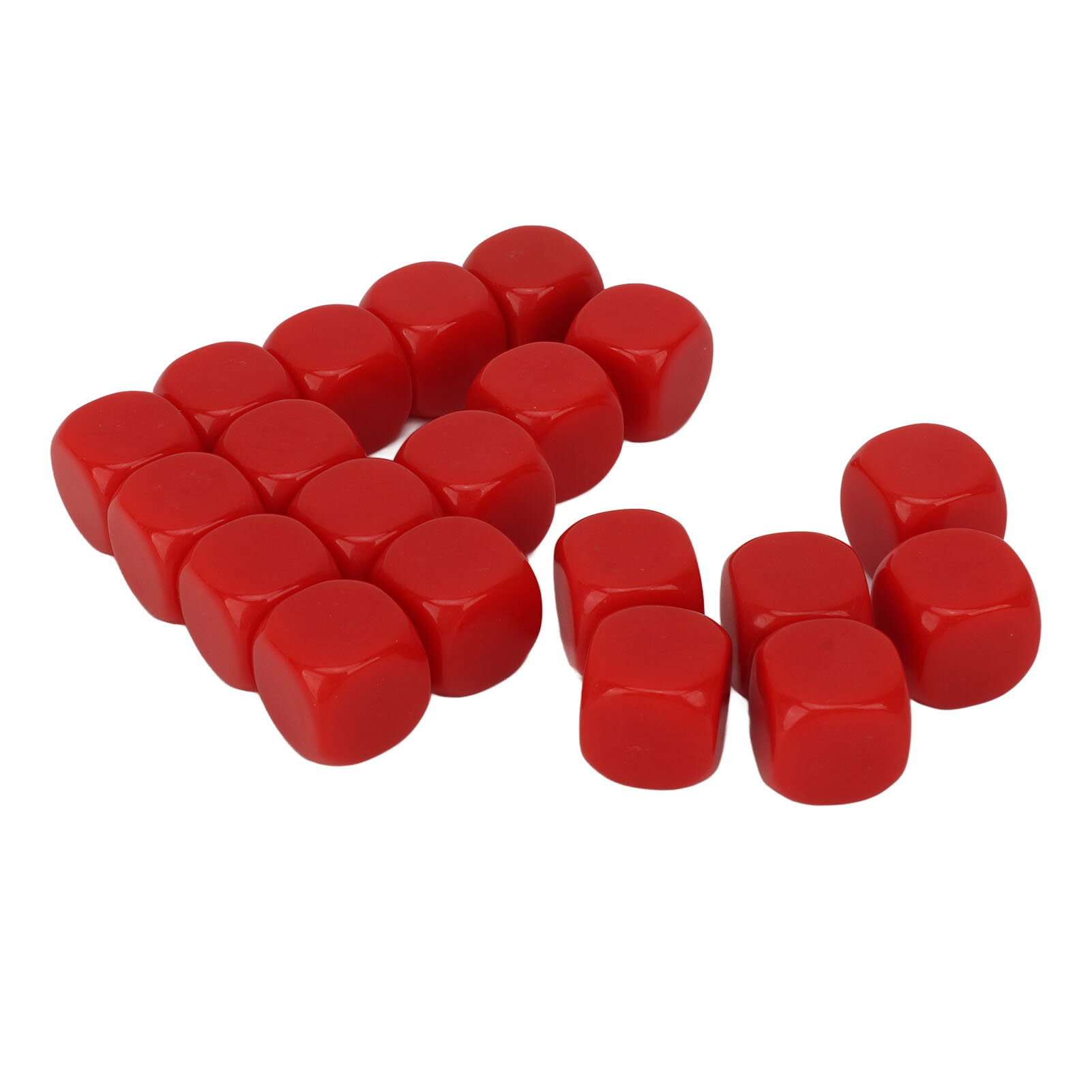 20 шт, игральные кости с круглыми углами, пустые пластиковые 16 мм, обучающие игрушки, игральные кости для настольных игр, вечерние, красные