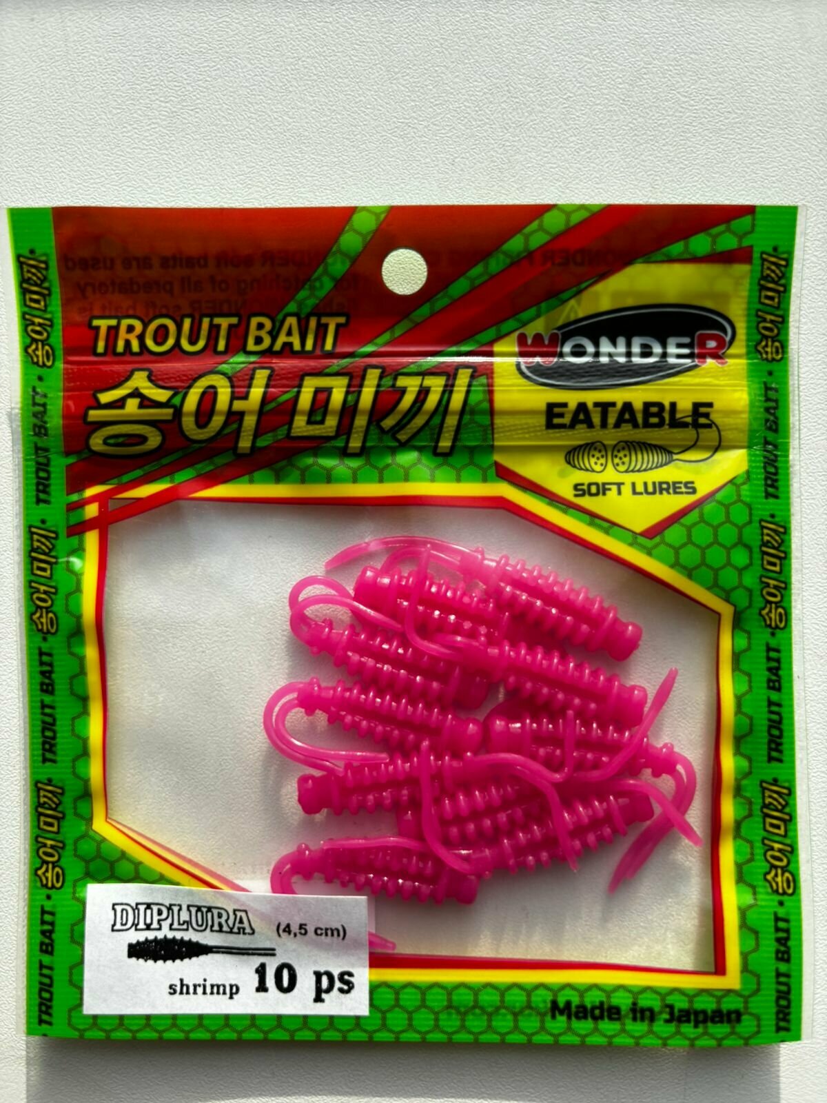 Силиконовая приманка для форели Wonder Trout Bait Diplura 4.5см. 10шт. №006