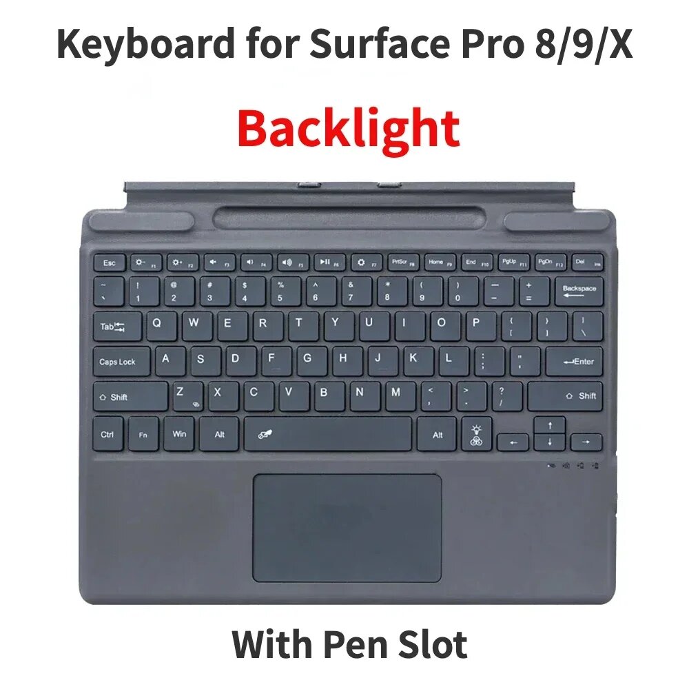 Беспроводная Bluetooth-клавиатура ZONFRONT для Microsoft Surface Russian Keyboard, Backlit Pro 8 9 X