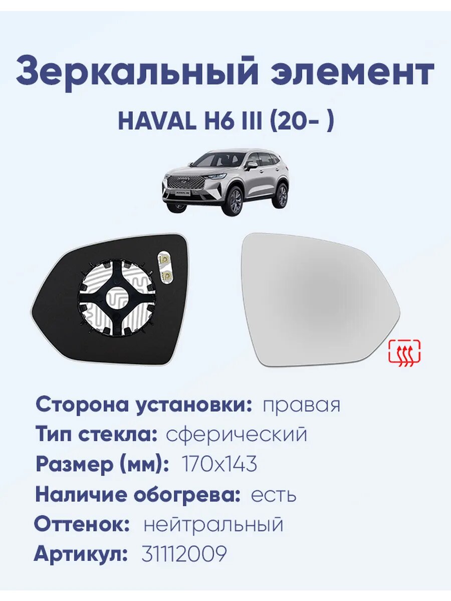 Зеркальный элемент правый HAVAL H6 III (20- )A31112009