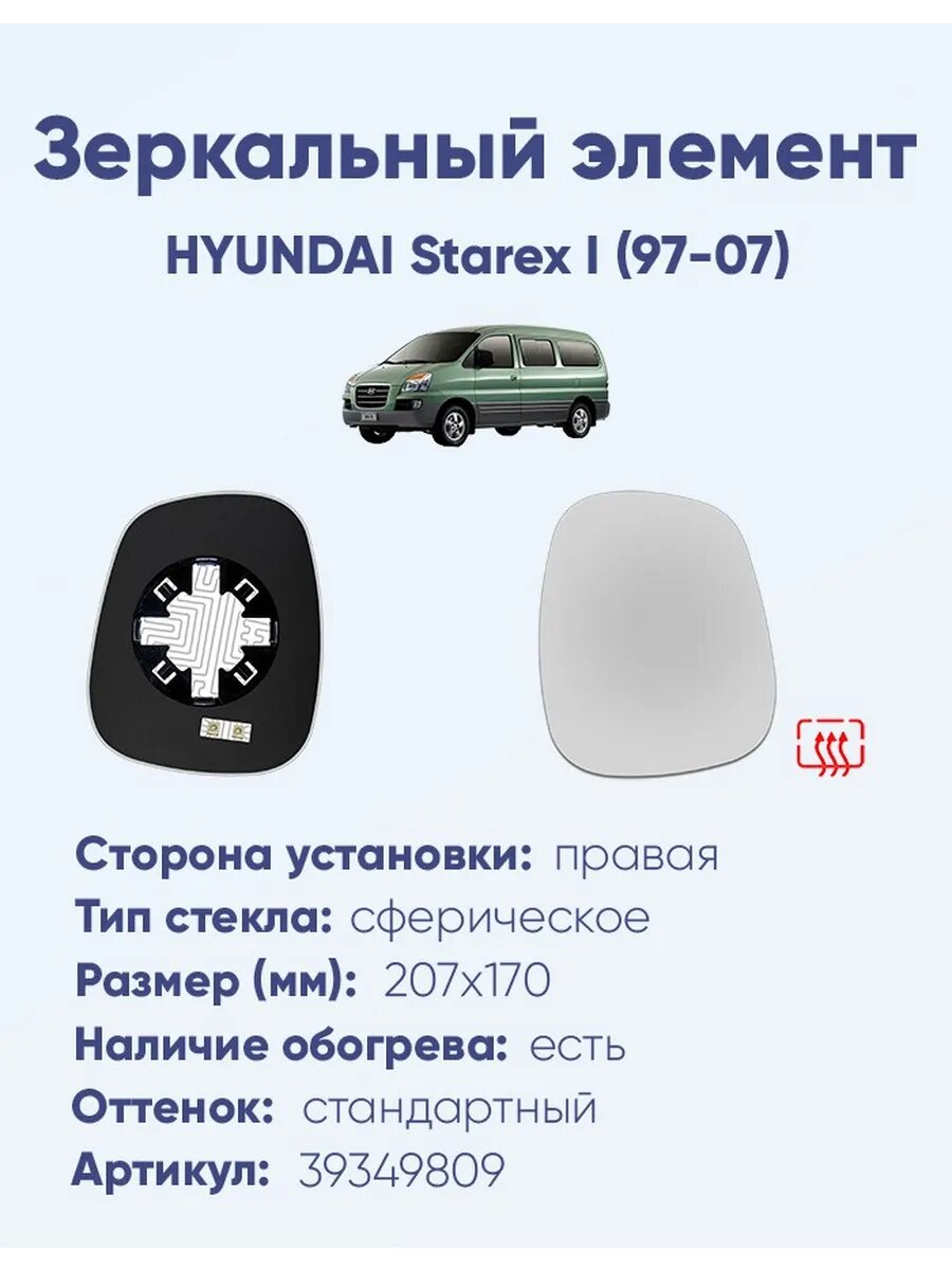 Зеркало HYUNDAI Starex I (97-07) 39349809