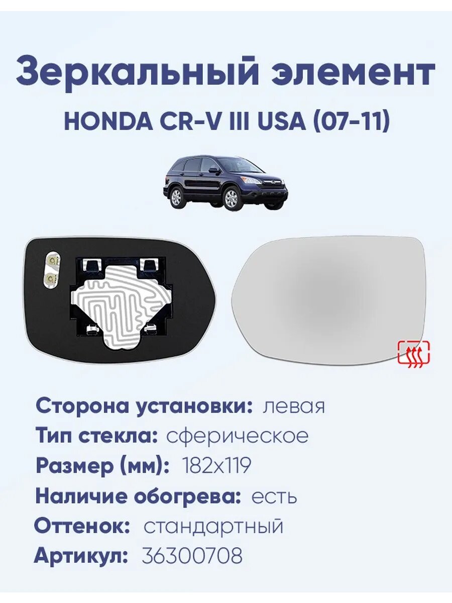 Зеркало HONDA CR-V III USA (07-11) 36300708