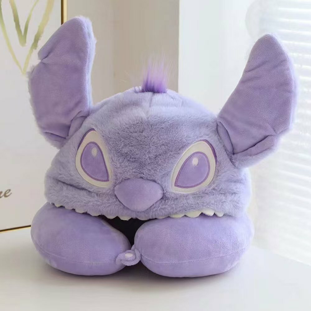 Дорожная подушка MINISO с капюшоном и мультяшным принтом, Neck Pillow, For adult