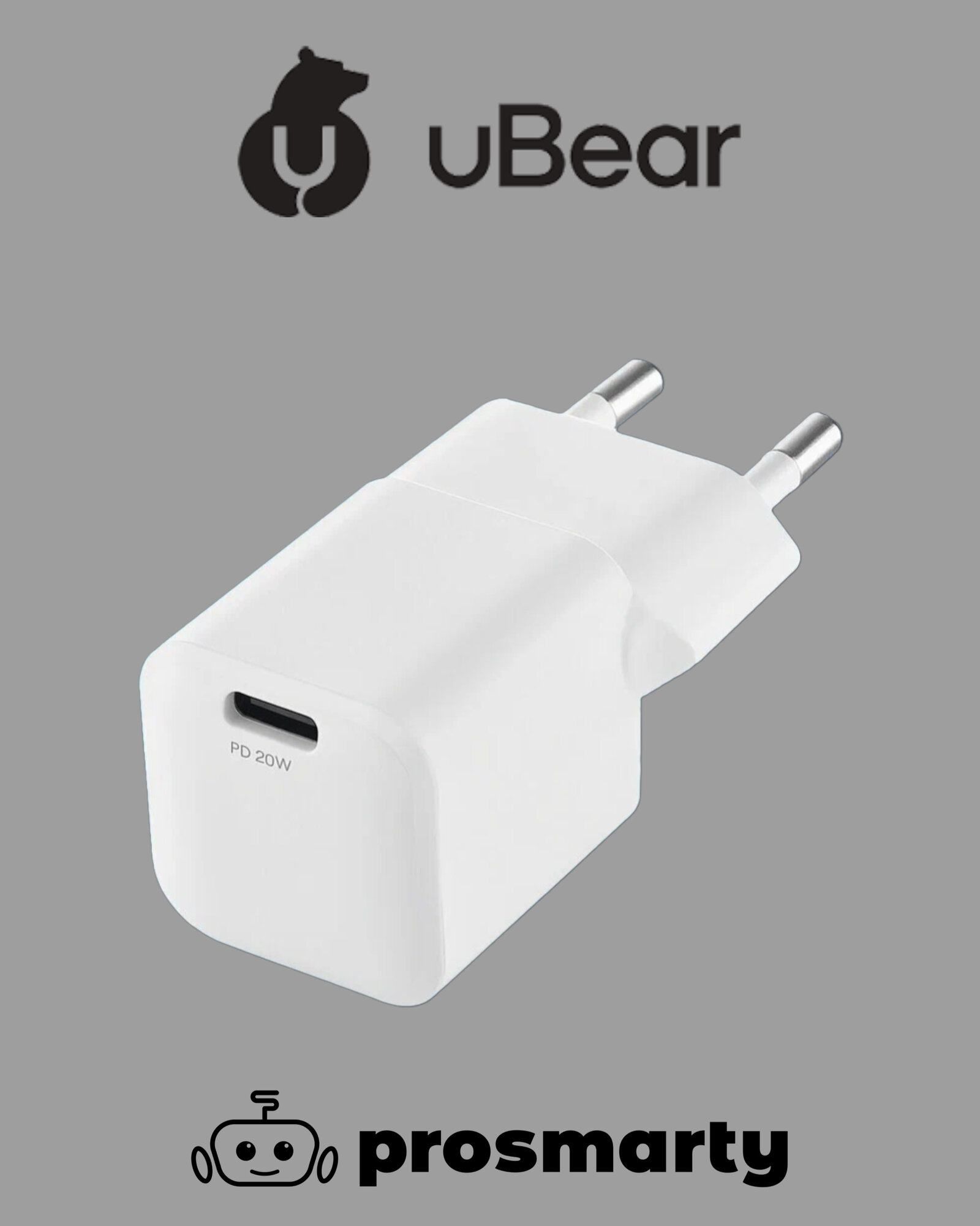 Зарядное устройство uBear Wall charger Pulse (USB Type-C), белый (WC09WHPD20-C)