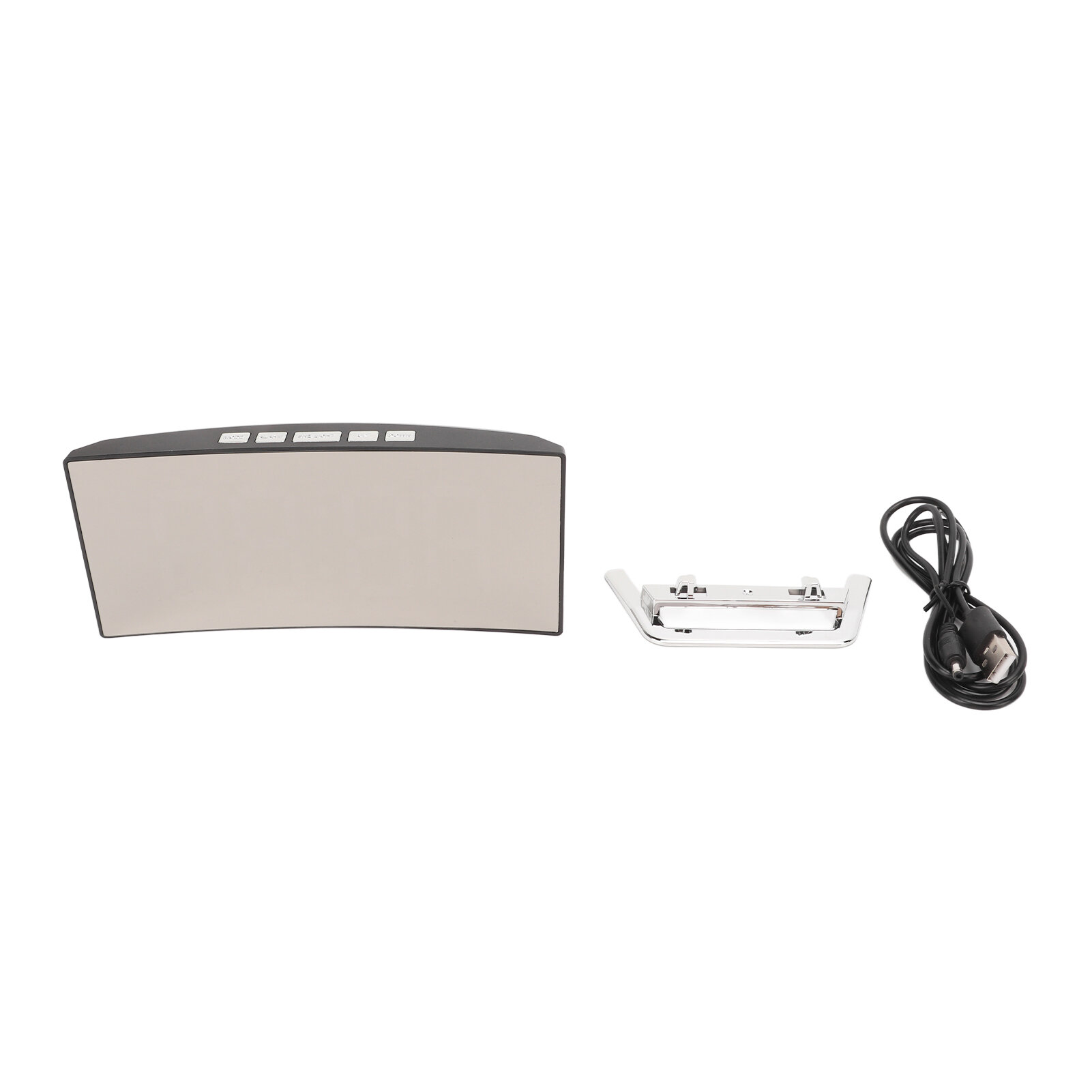 Зеркальный цифровой будильник, дисплей температуры, светодиодный изогнутое зеркало, цифровые электронные часы для домашнего декора спальни, синий светодиод