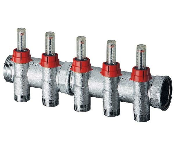 Зап. коллектор 1" ВР-НР с расходомером 5 отв. М24х19 FAR (FK 3970 C105)