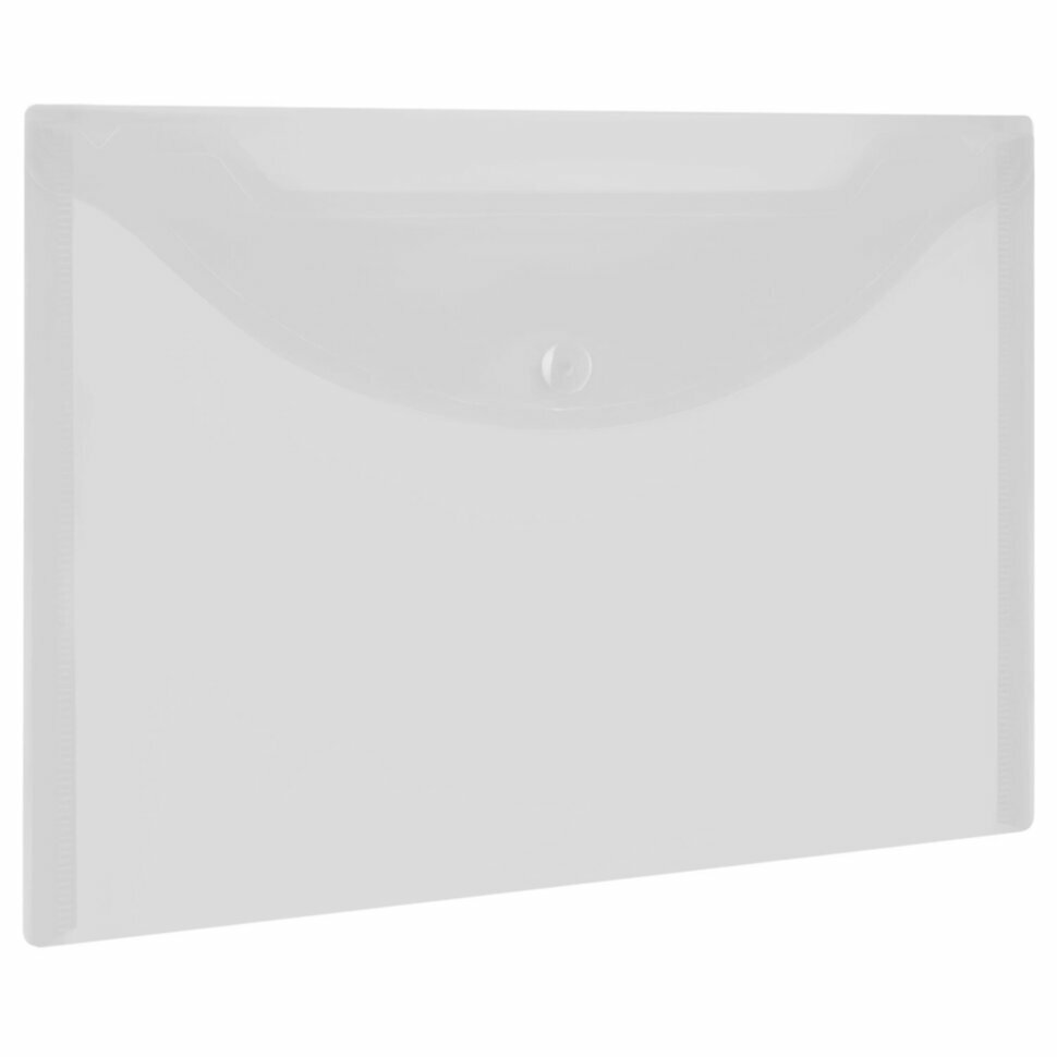 Папка-конверт с кнопкой малого формата, А5, BRAUBERG "UNIVERSAL", прозрачная, 0,15 мм, 273065, 273065