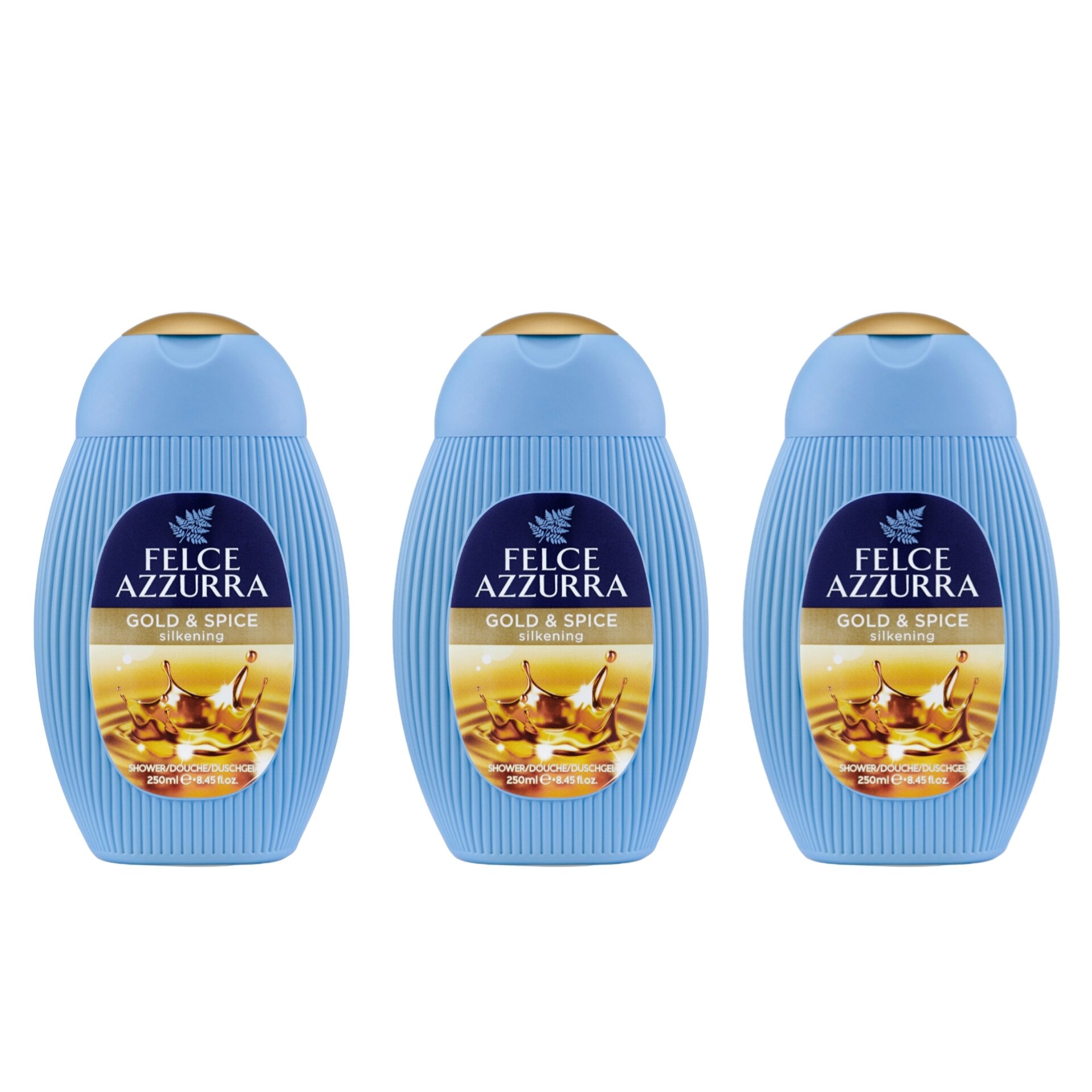 Подарочный набор Felce Azzurra гелей для душа «Золото и специи» 3 шт по 250 мл