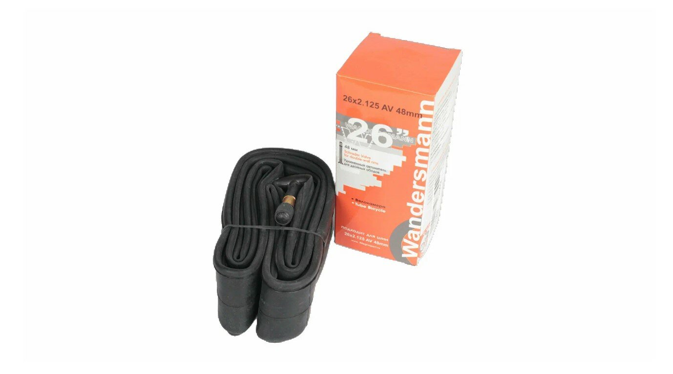 Камера велосипедная, размер 26 дюймов, бутил, черная, 1 шт в упаковке