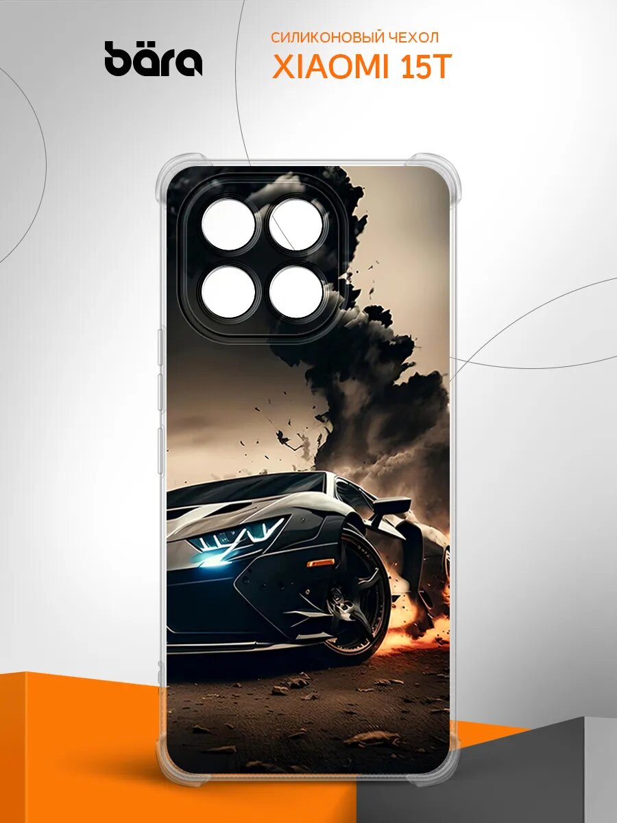 Чехол на Xiaomi 15T / Сяоми 15Т накладка, защита углов и камеры, прозрачный, с рисунком