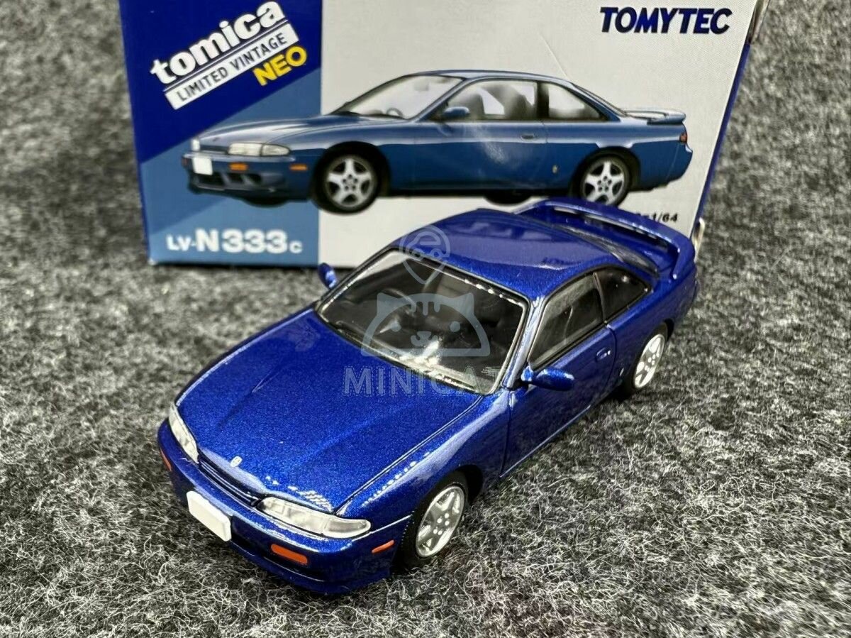 Машинка TOMYTEC TLV 1/64 Tomytec TLV LV-N333c Nissan SILVIA K's S14 1995 Blue Die-cast Alloy Car Model Collection Gifts