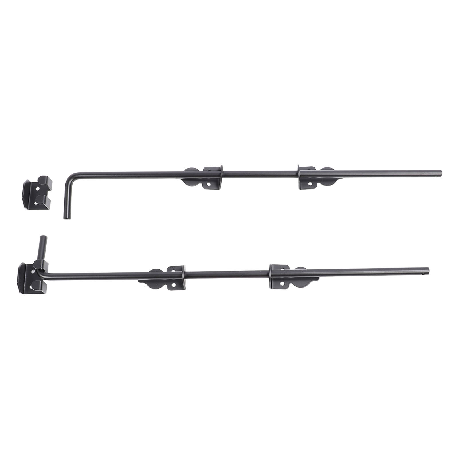 24 дюйма 2 шт. прочная фурнитура для ворот, откидной стержень, ворот, дверей, стопор для деревянных металлических заборов, ворот, двойных дверей, сталь, черный цвет