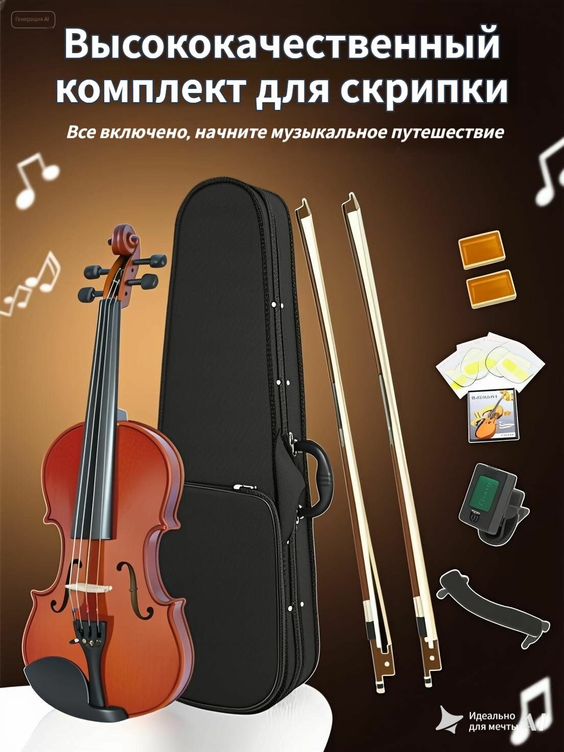 Скрипка из цельного дерева студенты, дети, начинающие, взрослые играют на скрипке 4/4