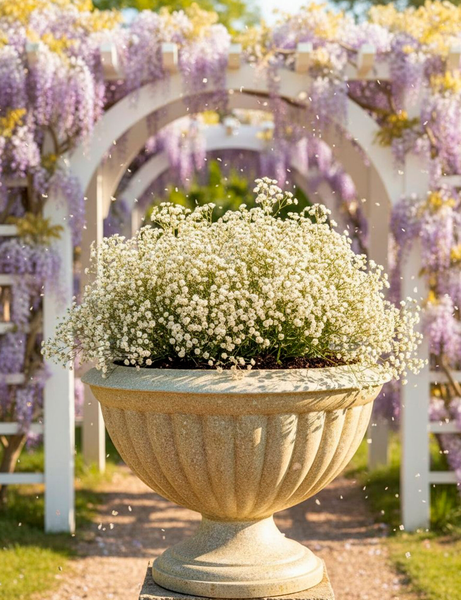 Вазон для цветов "Топленое Молоко" криница, бетон, ручной работы