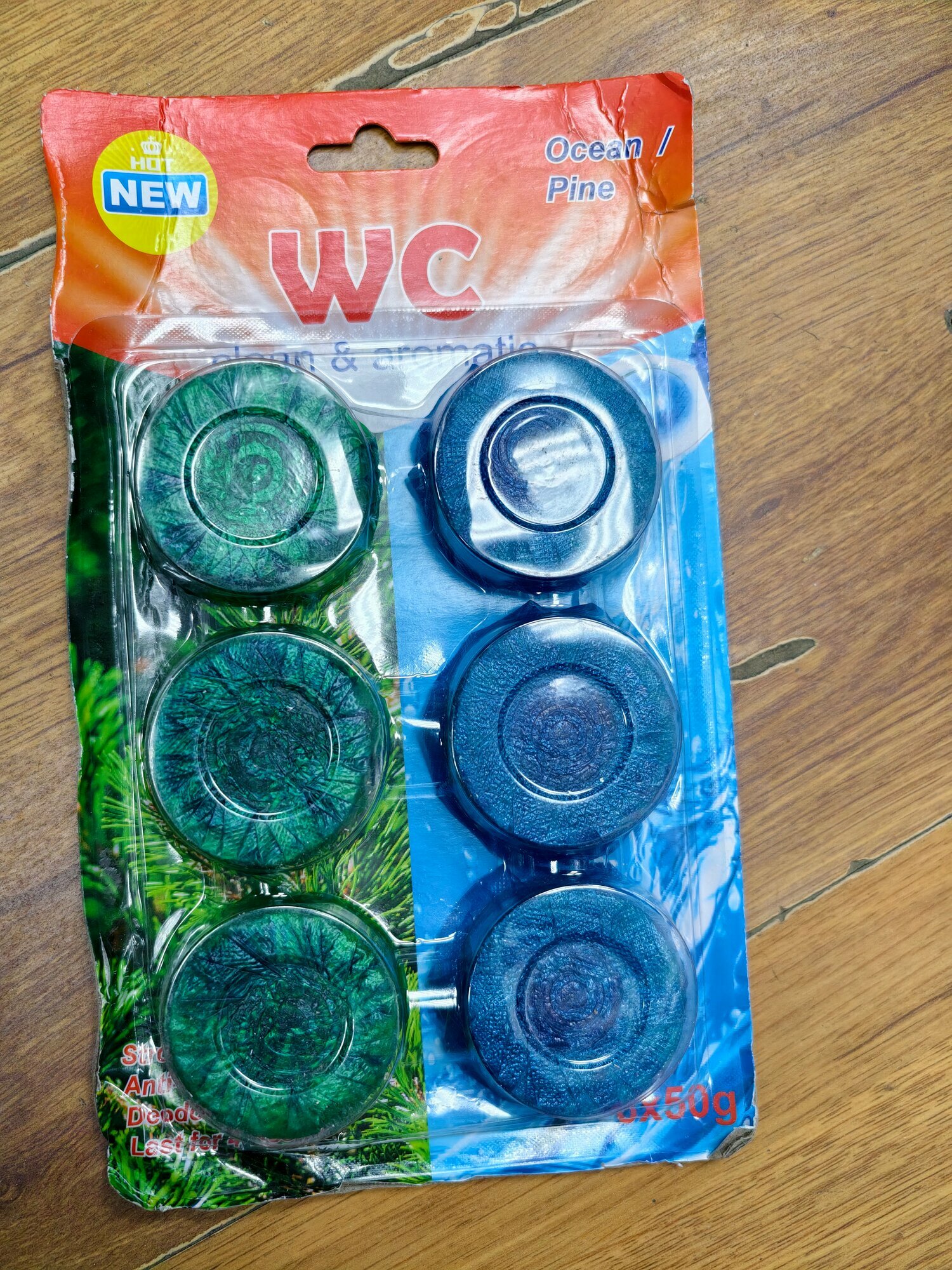 Таблетки для бачка унитаза "Морская свежесть/зеленый сад ", растворимые, 50 гр, 6шт