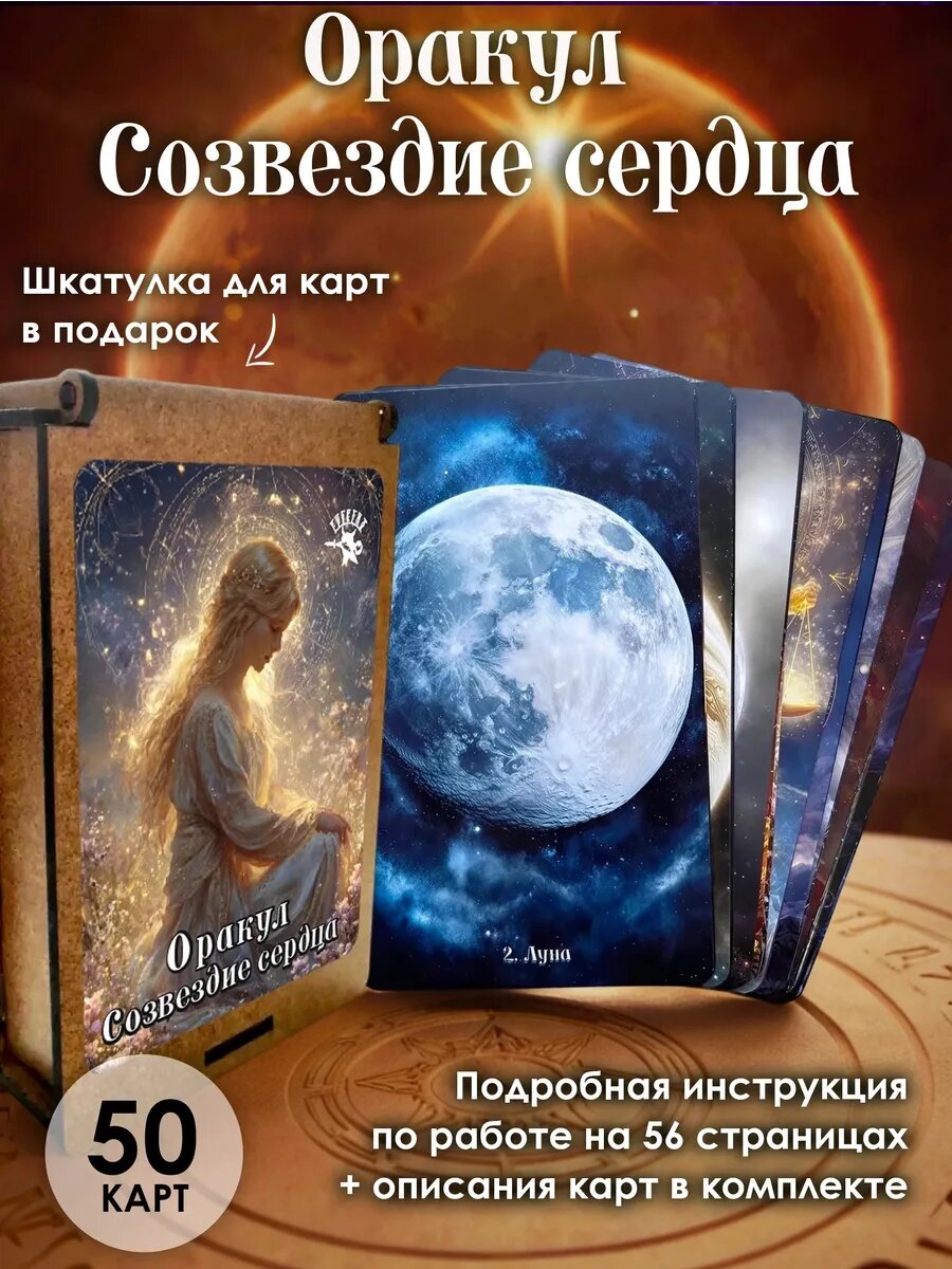 Гадальная колода карт для раскладов оракул Созвездие сердца