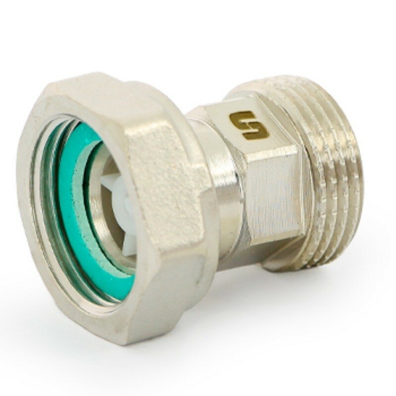 Соединение 1/2" ВН с накид. гайкой, плоской прокладкой, обратным клапаном, никель UNI-FITT OPTIMAL