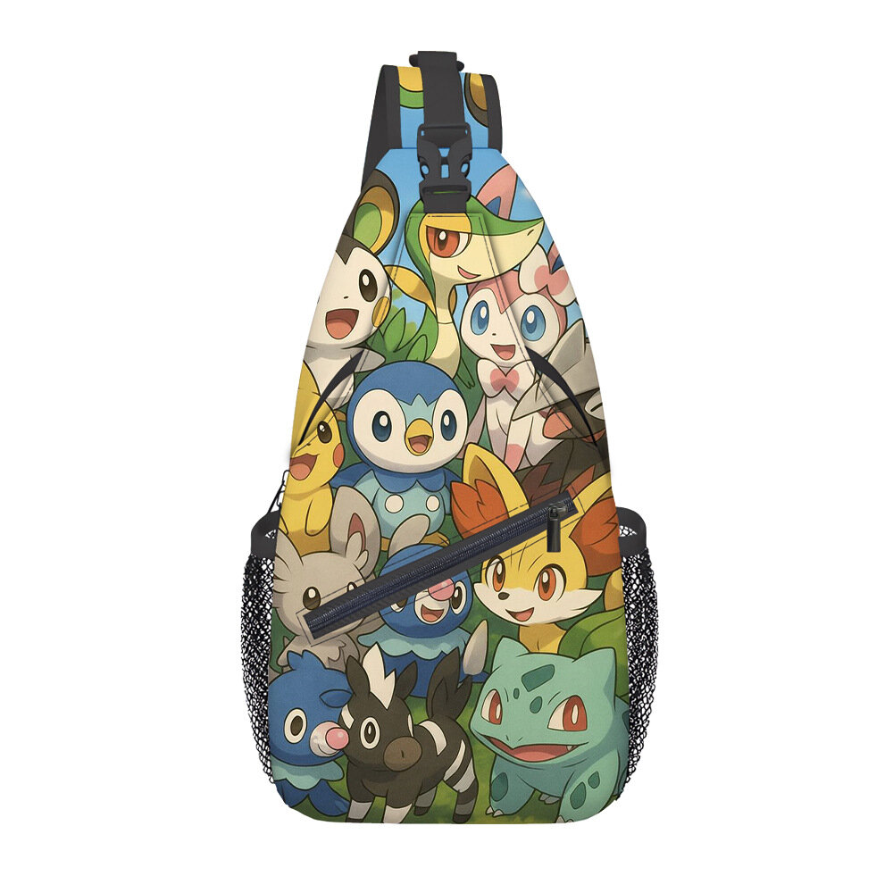 Нагрудная сумка Пикачу для мужчин и женщин, сумка через плечо, сундук из ткани Оксфорд, небольшая сумка через плечо для спорта и отдыха, рюкзак, мужская сумка