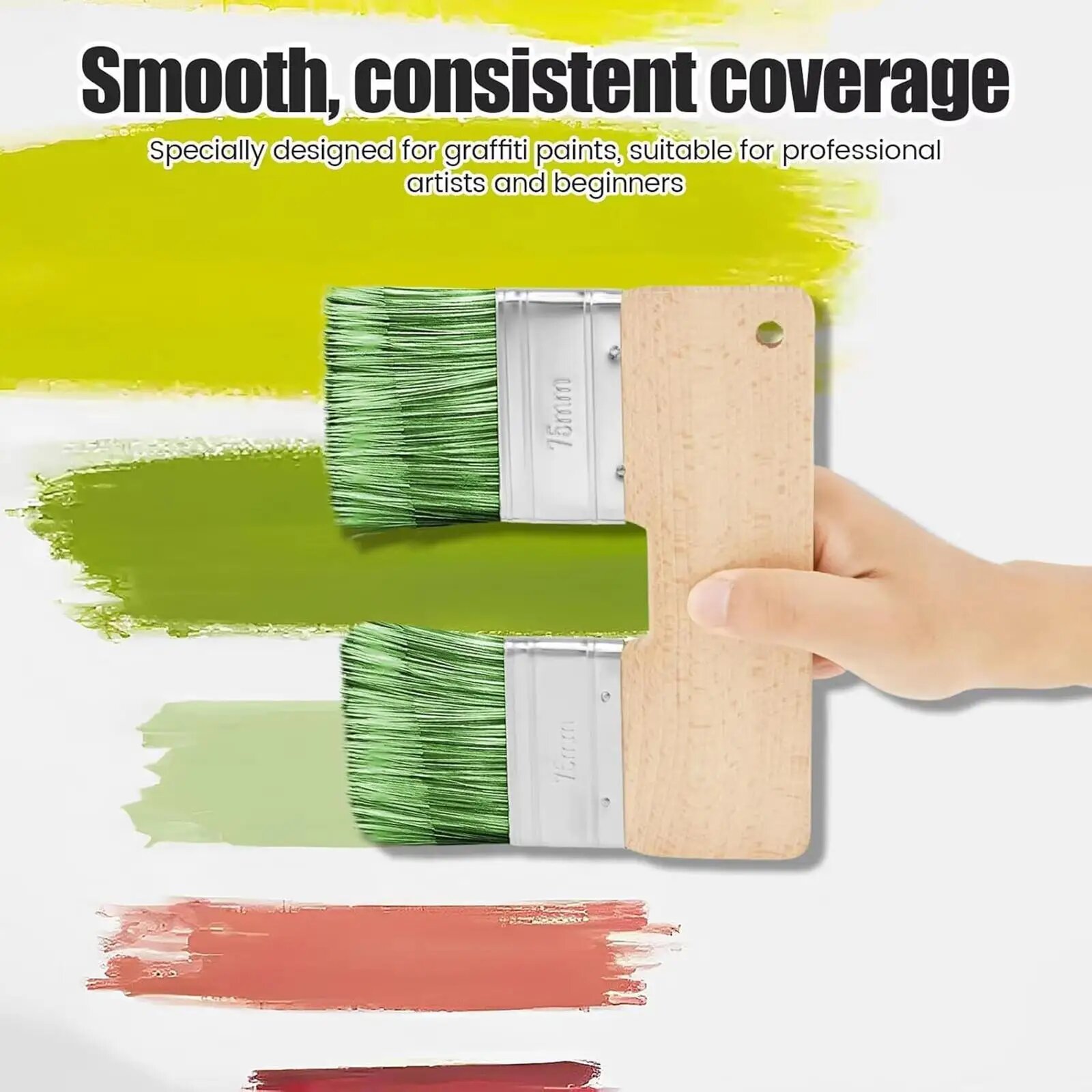 Двойная кисть для рисования, кисть для пятен, портативная профессиональная плоская кисть с деревянной ручкой для лака, акварельных красок, инструмента для масляной краски