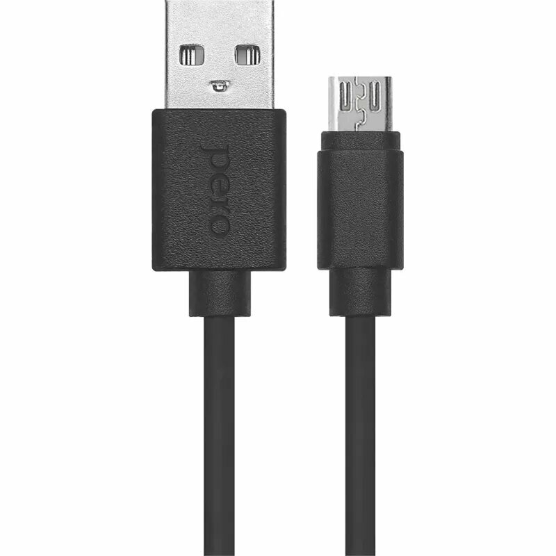 Кабель PERO, DC-03, micro-USB, 2.5А, 2м, Fast charge, черный, 1598860