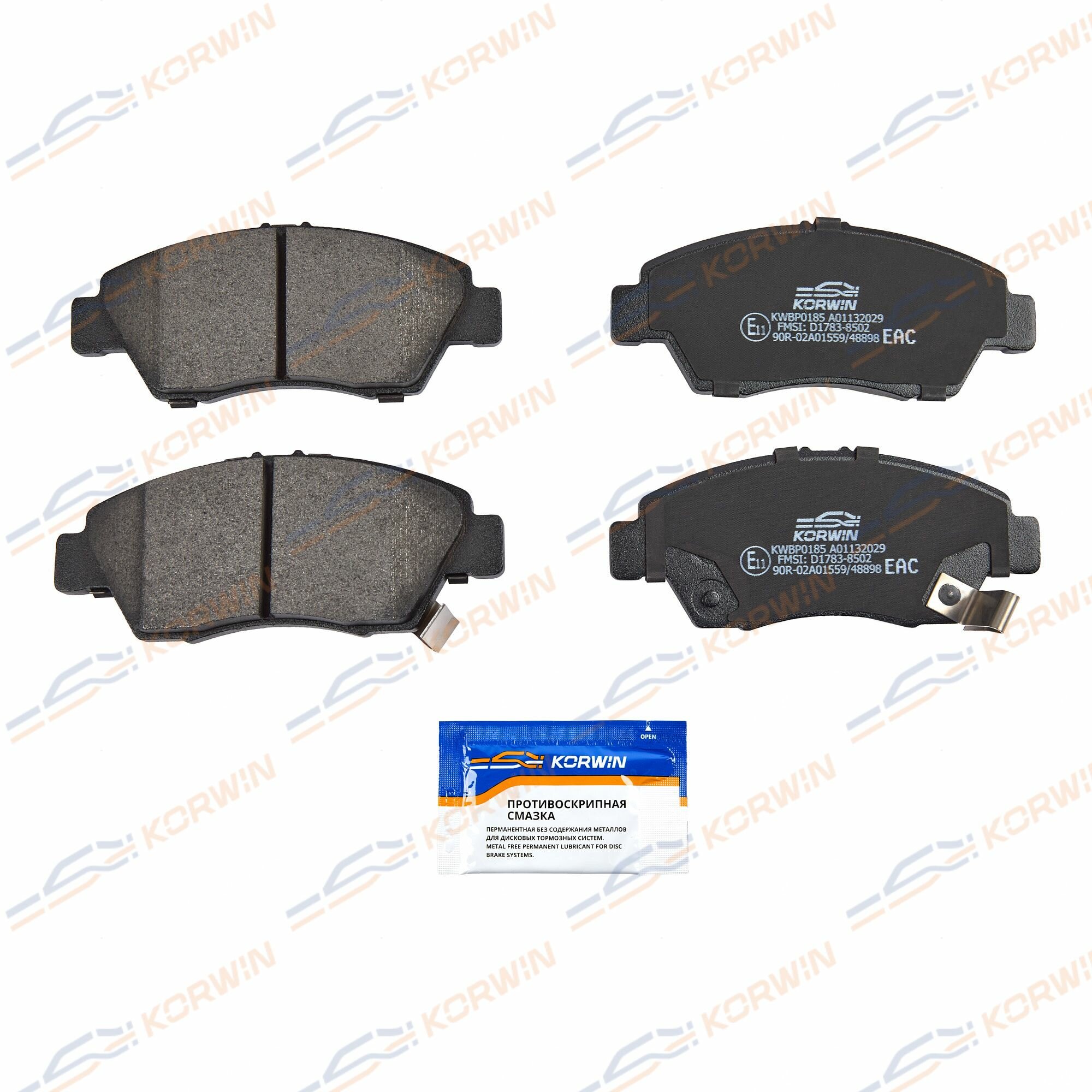 Колодки тормозные перед. Honda Civic V-VIII 94-12/FR-V 04-11/Jazz III 07-