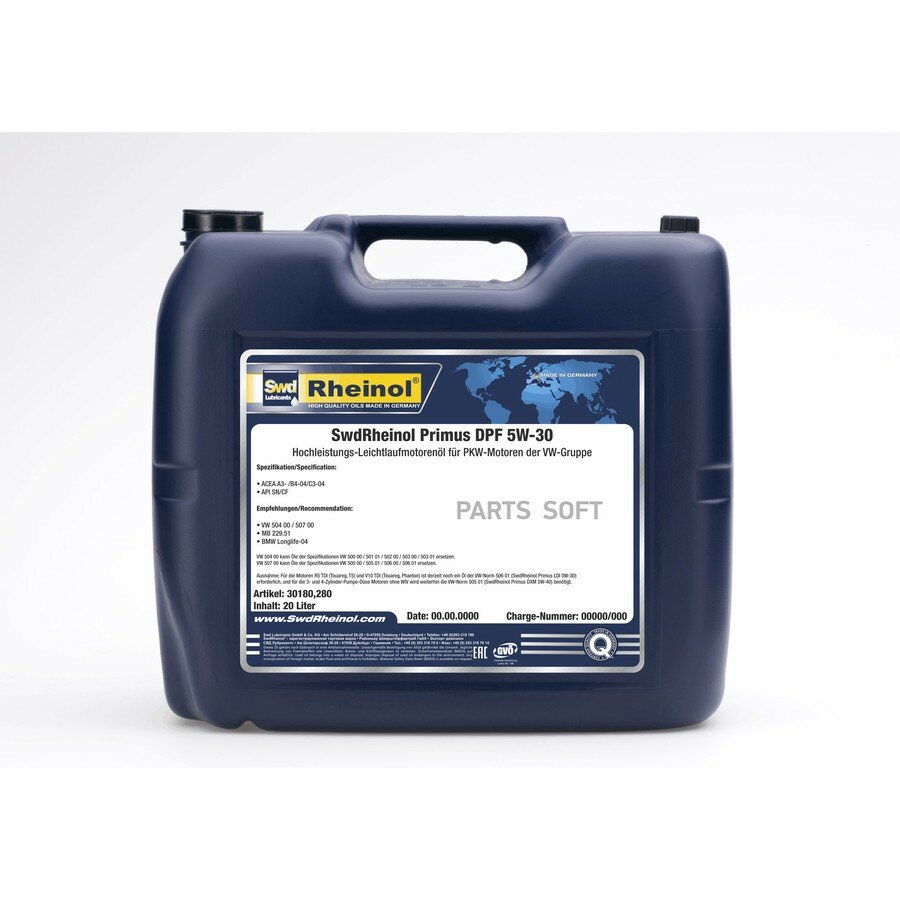 Масло моторное Primus DPF 5w-30 син. () от официального дистрибьютора, SWD RHEINOL, артикул 30180280