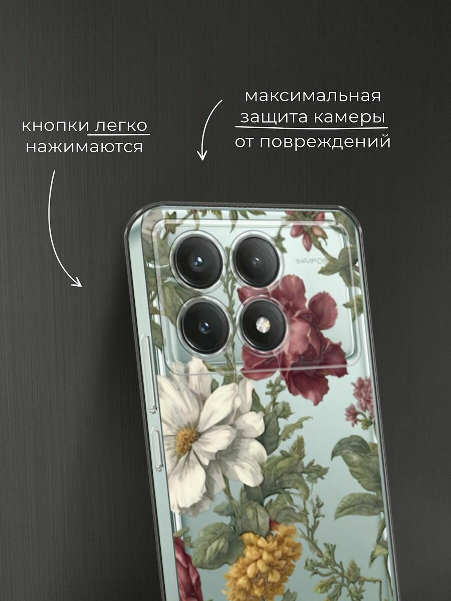 Чехол на Xiaomi Poco X6 PRO 5G / Поко X6 Про 5G с принтом Акварельные цветы 2 — фото 1