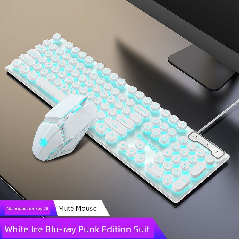 Комплект клавиатуры и мыши Forerunner GX30 с настоящим механическим ощущением, проводные клавиатура и мышь для