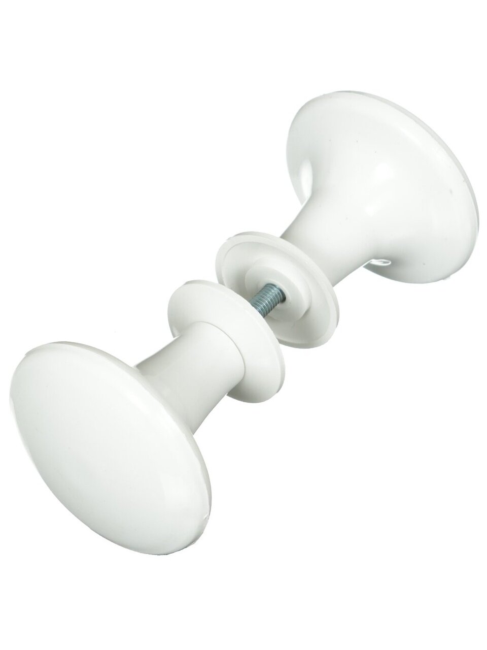 Ручки дверные пластиковые круглые белые, комплект 2 штуки, модель 8518, стационарные, Китай
