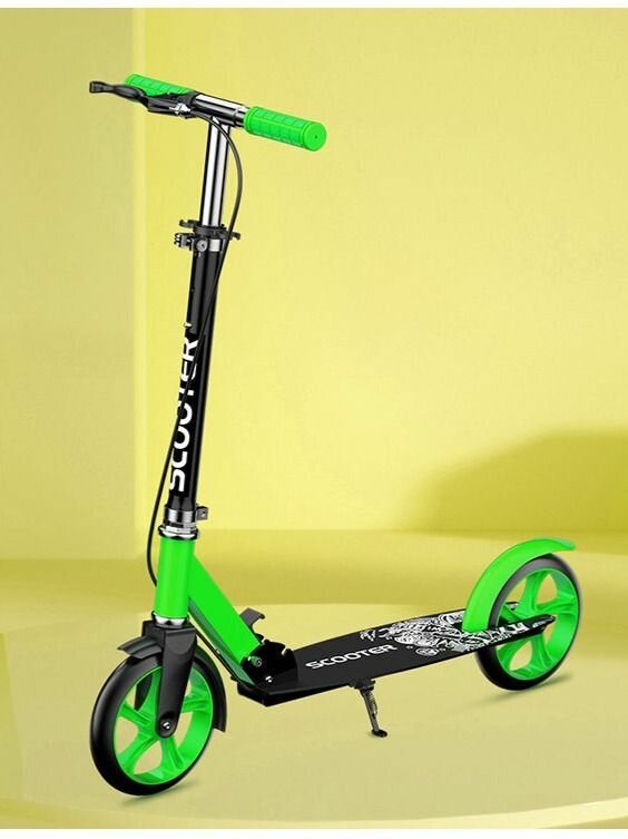 Самокат для взрослых, двойные тормоза, брызговики