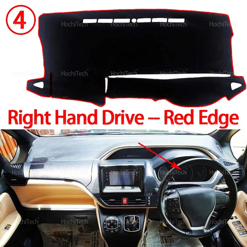 Коврик на приборную панель Toyota Noah/Voxy/Esquire 3Gen R80 (2014-2019), Right Hand Red Edge