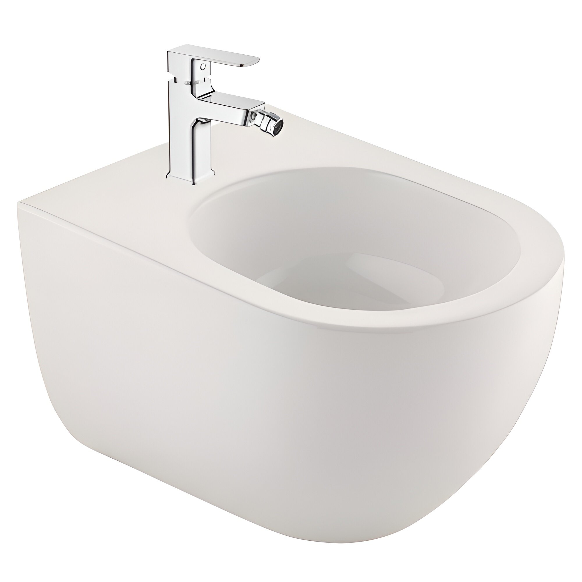 Биде Kale ZERO подвесное, горизонтальный выпуск, форма овальная, белый