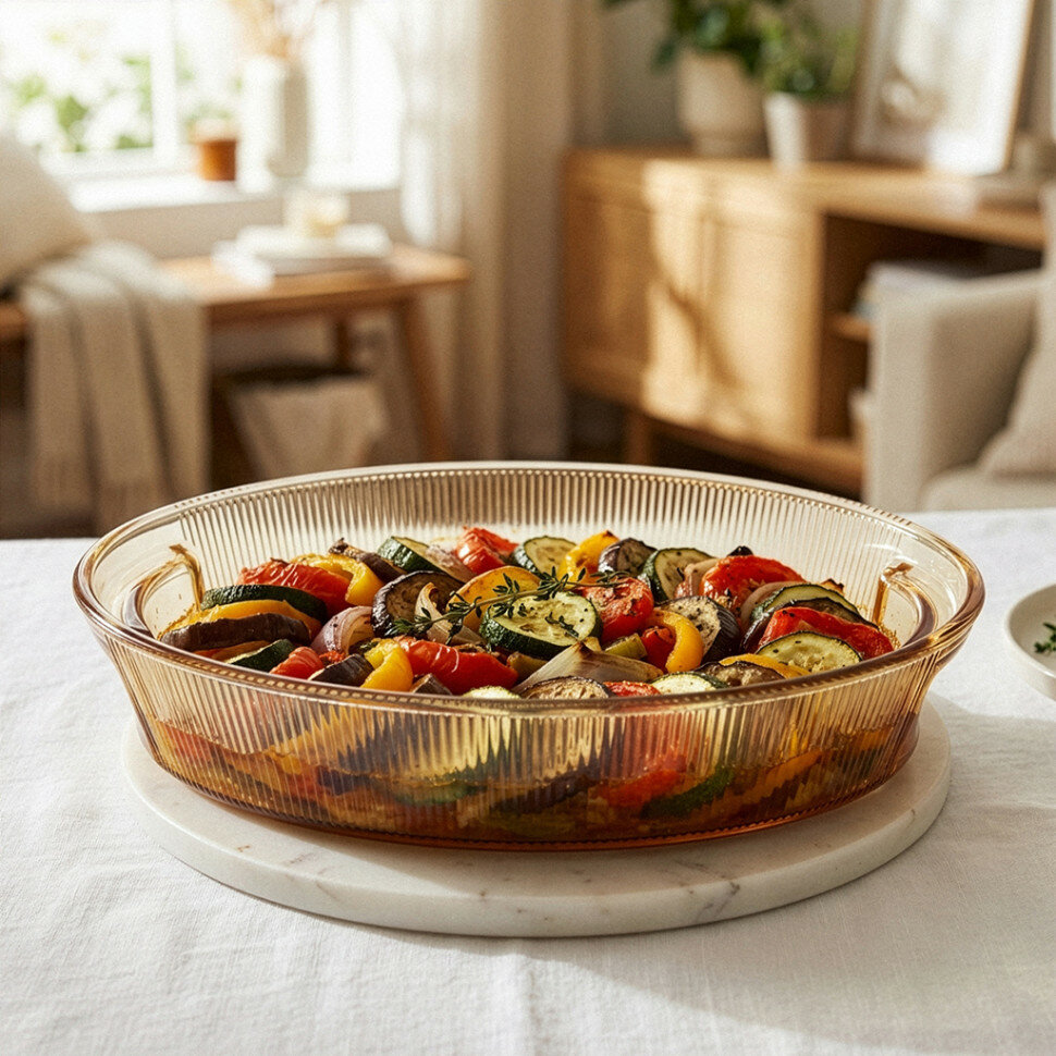 16132 FISSMAN Форма для запекания 33,2x23,6x6,5см Овальная (боросиликатное стекло)