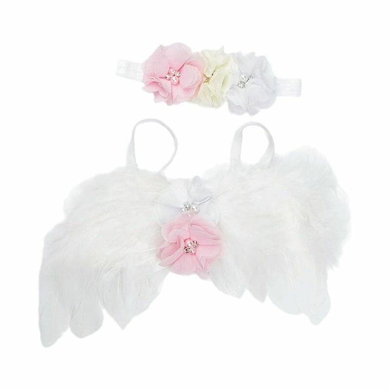 Мягкий ободок для новорожденных Ангел, Белый 1