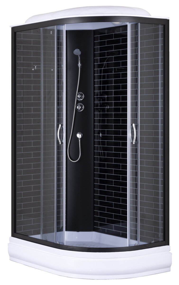 Душевая кабина Loranto CS-66120-20L GB 120х80 тонированное стекло/профиль черный, левосторонняя