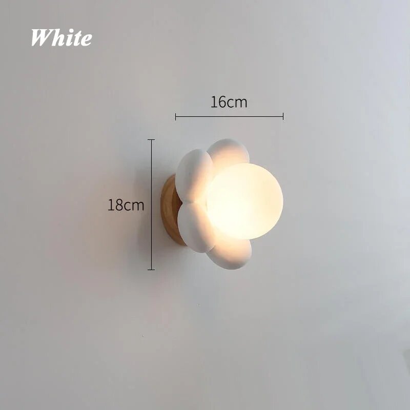 Настенный светильник KINLAMS цветок белый Белый, Three Color Light, White