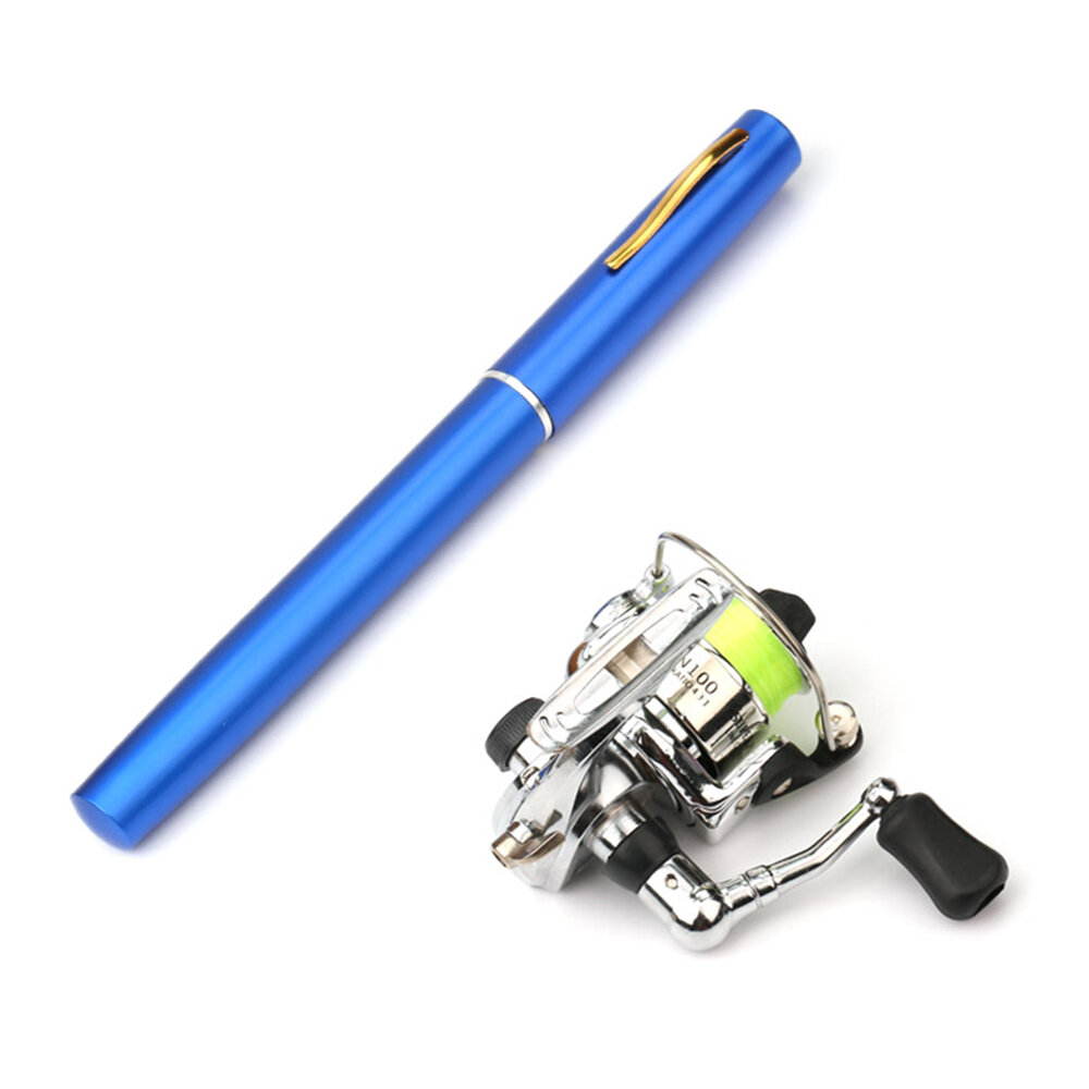 Комбо ультракомпактная Telescopic Fishing Rod Spinning Reel, Glass steel fiber, Aluminum alloy, 1M/1.4M/1.6M, Green/Purple/Gold/Black/Silver/Blue/Red, Collapsible size 8.0in, 4.3:1, 2+1BB