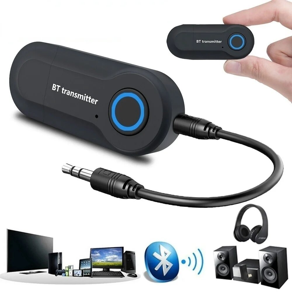 Беспроводной Bluetooth 4,0 передатчик стерео 3,5 мм аудио музыкальный адаптер для ТВ ПК MP3