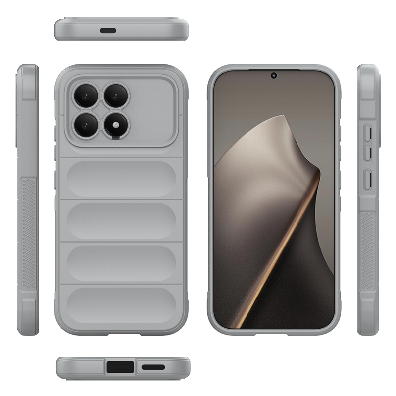 Чехол для Poco F8 Pro/Сяоми Поко F8 Про, soft touch, чехол-кардиомонитор, поликарбонат (PC), защита камеры, ударопрочный, усиленные углы, Xiaomi, Poco F8 Pro, light gray,