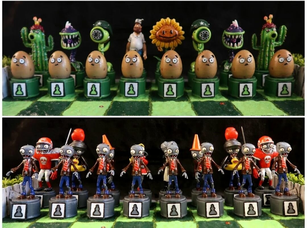 Plants vs Zombies. Шахматы. Крупный размер.