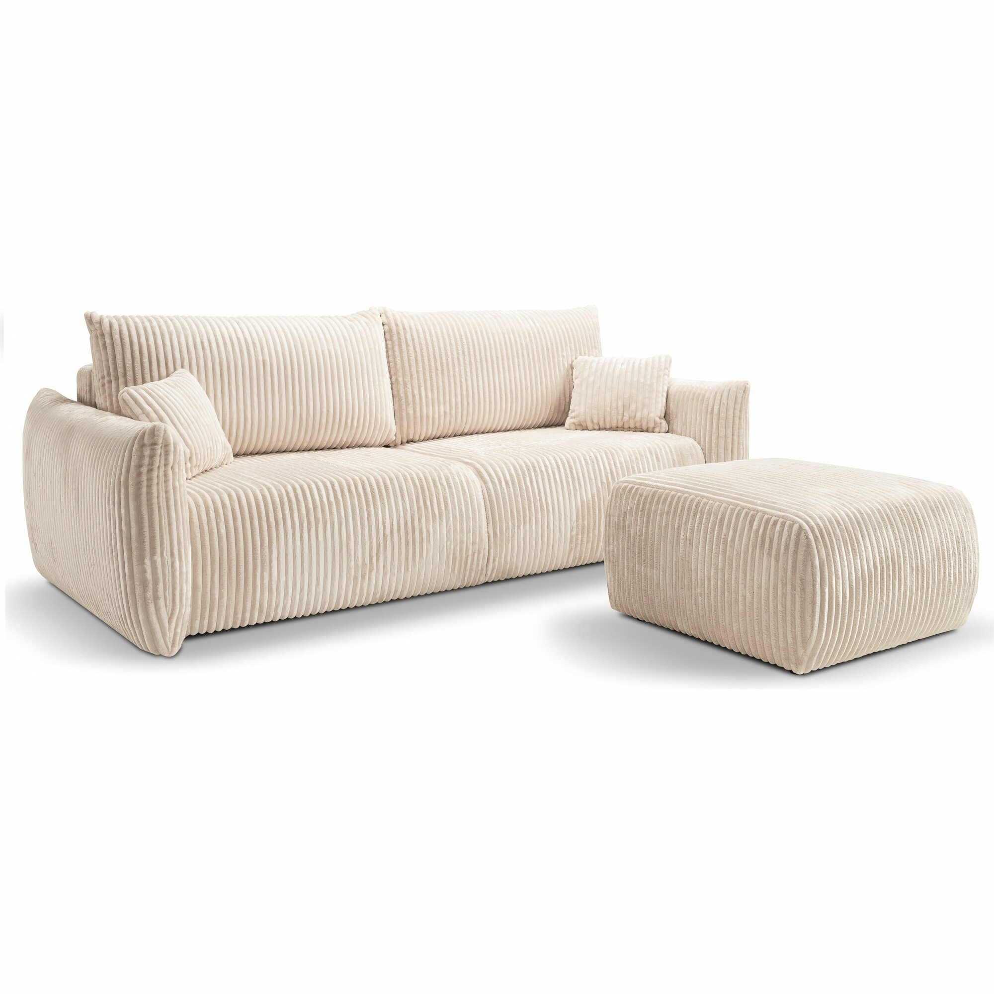 Ultima mebel Диван Artur раскладной 240 иск. мех rabbit цвета айвори